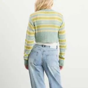 SUNDAYFRUITMARKET Cropped Cardigan With Stripes