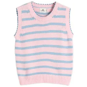 SUNDAYFRUITMARKET Candy Cropped Knitted Vest - Pink