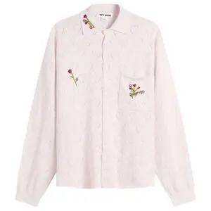 TTT MSW Flower Embroidery Knit Shirt - Pink