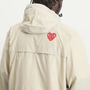Play Comme Des Garcon X K-way Half Zip Packable Jacket - Beige