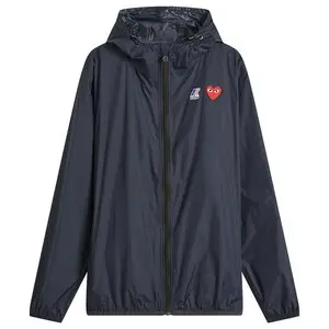 Play Comme Des Garcon X K-way Full Zip Packable Jacket - Navy