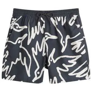 PARRA Birds Fly Free Swim Shorts - Black