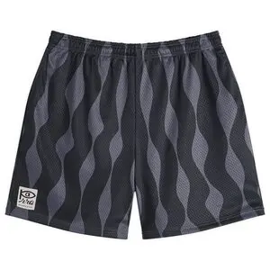 PARRA Waved Mesh Shorts - Black