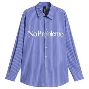 NO PROBLEMO Logo Stripe Poplin Shirt
