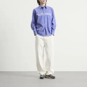 NO PROBLEMO Logo Stripe Poplin Shirt