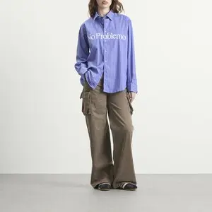 NO PROBLEMO Logo Stripe Poplin Shirt