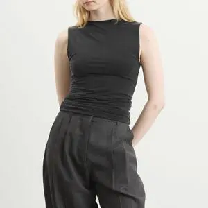 ST. AGNI Cupro Jersey Top - Black