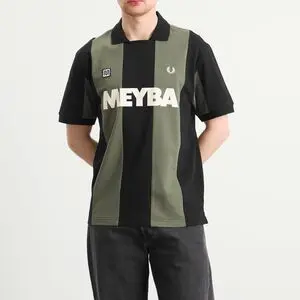 Fred Perry Meyba Cut And Sew Polo Shirt - Black