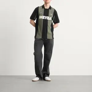 Fred Perry Meyba Cut And Sew Polo Shirt - Black