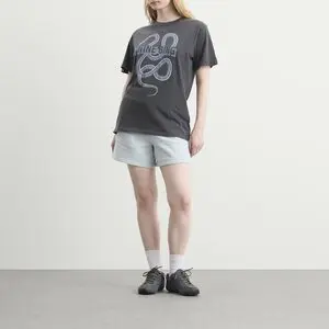 ANINE BING Kam Monogram Sweat Shorts - Light Blue