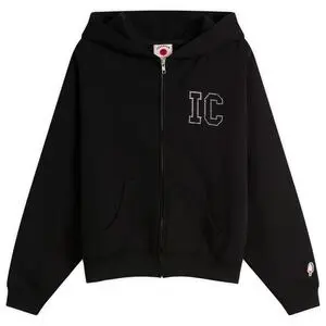 ICECREAM Crystal Zip Through Hoodie - Black