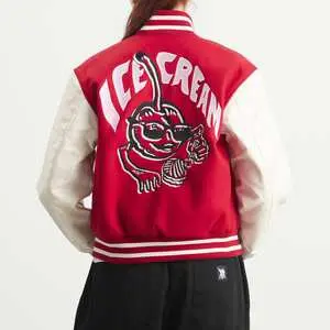ICECREAM Cherry Varsity Jacket