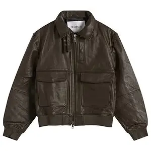DEADWOOD Wingman Leather Bomber - Brown