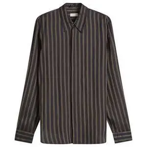 Dries Van Noten Stripe Cupro Shirt - Navy