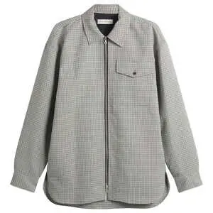 Dries Van Noten Double Faced Gingham Shirt Jacket - Grey