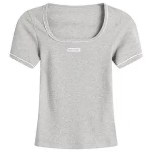 MARINE SERRE Cute 70's Square Neck T-shirt - Grey