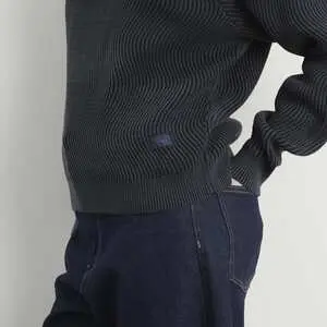 DIME Wave Knit Sweater - Navy