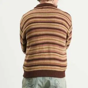 BUTTER GOODS Ombre Stripe Knit Polo Sweater
