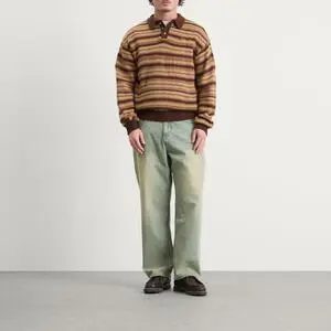 BUTTER GOODS Ombre Stripe Knit Polo Sweater