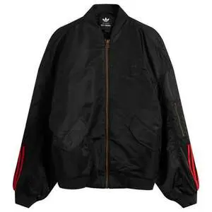 Adidas X Willy Chavarria Satin Bomber Jacket - Black