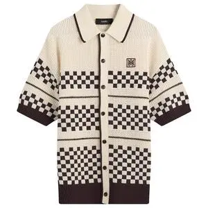 Amiri Checkered Mesh Shirt - Alabaster