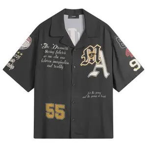 Amiri Varsity Patch Camp Shirt - Black