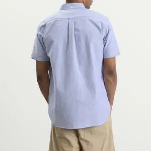 BEAMS Button Down Short Sleeve Oxford Shirt - Sax