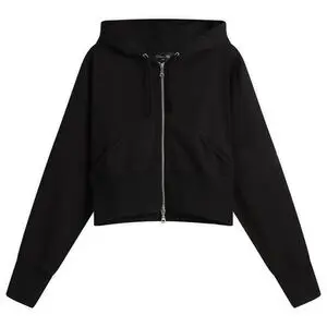 DIME Cropped Zip Hoodie - Black