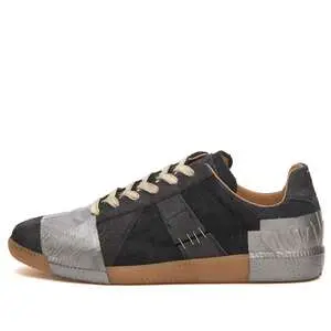 MAISON MARGIELA Repaired Replica Low Top Sneakers - Black/silver