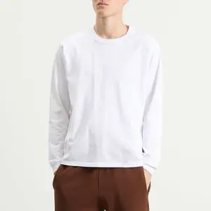 LES TIEN Heavyweight Binded Classic Long Sleeve T-shirt - White
