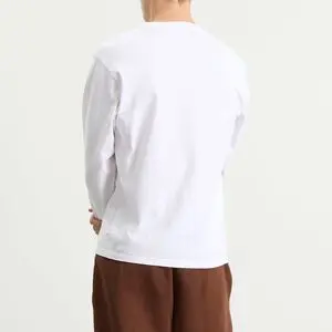 LES TIEN Heavyweight Binded Classic Long Sleeve T-shirt - White