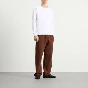 LES TIEN Heavyweight Binded Classic Long Sleeve T-shirt - White
