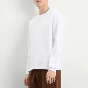 LES TIEN Heavyweight Binded Classic Long Sleeve T-shirt - White