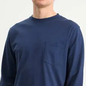 BEAMS Long Sleeve Pocket T-shirt - Navy