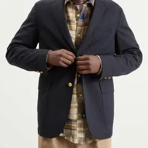 BEAMS 3 Button Combat Wool Blazer