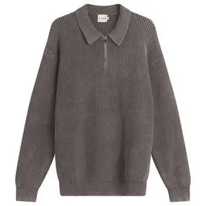BOUND Acid Wash Half Zip Pullover - Brown