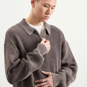 BOUND Acid Wash Half Zip Pullover