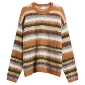 BOUND Alpaca Brushed Stripe Jumper - Tan Multi
