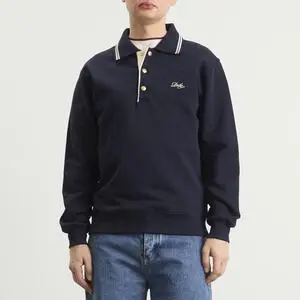 Drole De Monsieur Logo Long Sleeve Polo - Navy