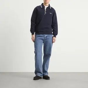 Drole De Monsieur Logo Long Sleeve Polo - Navy