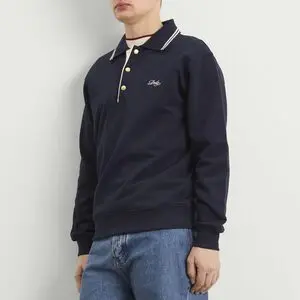Drole De Monsieur Logo Long Sleeve Polo - Navy