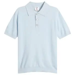 Casablanca Pointelle Monogram Polo - Blue