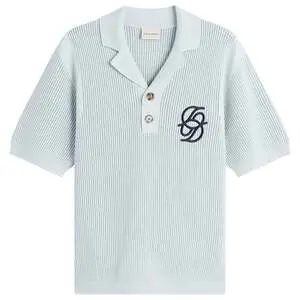 Drole De Monsieur Monogramme Open Weave Polo In | Size: | 100% Cotton | End Clothing - Light Blue