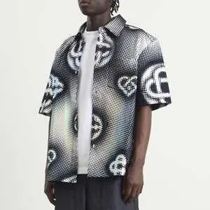 Casablanca Pearlescent Monogram Denim Shirt - Blue