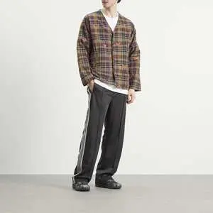Needles Embroidered Madras Plaid Cardigan