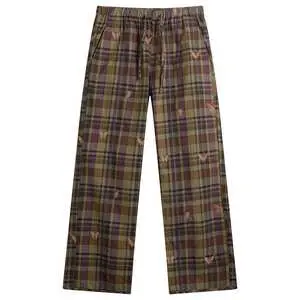 Needles Embroidered Madras Plaid Easy Pants