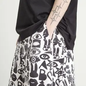 Comme Des Garçons Cotton Pagowski Shorts - White/black