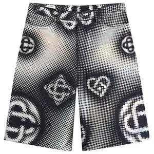 Casablanca Pearlescent Monogram Denim Shorts - Blue