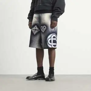 Casablanca Pearlescent Monogram Denim Shorts