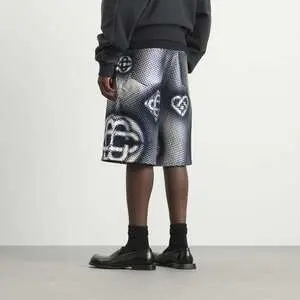 Casablanca Pearlescent Monogram Denim Shorts